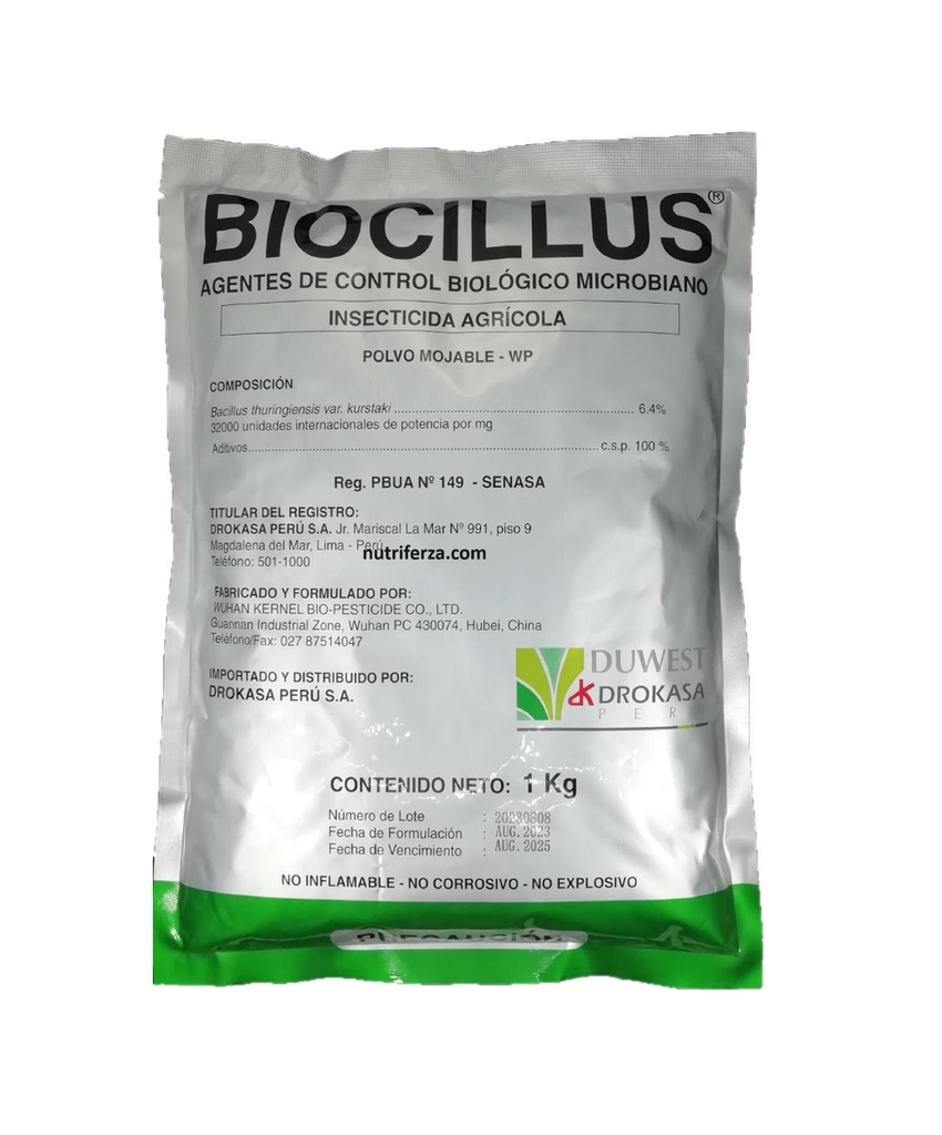 BIOCILLUS X 1 KG (Bacillus Thuringiensis-Kurstaki) | NUTRIFERZA